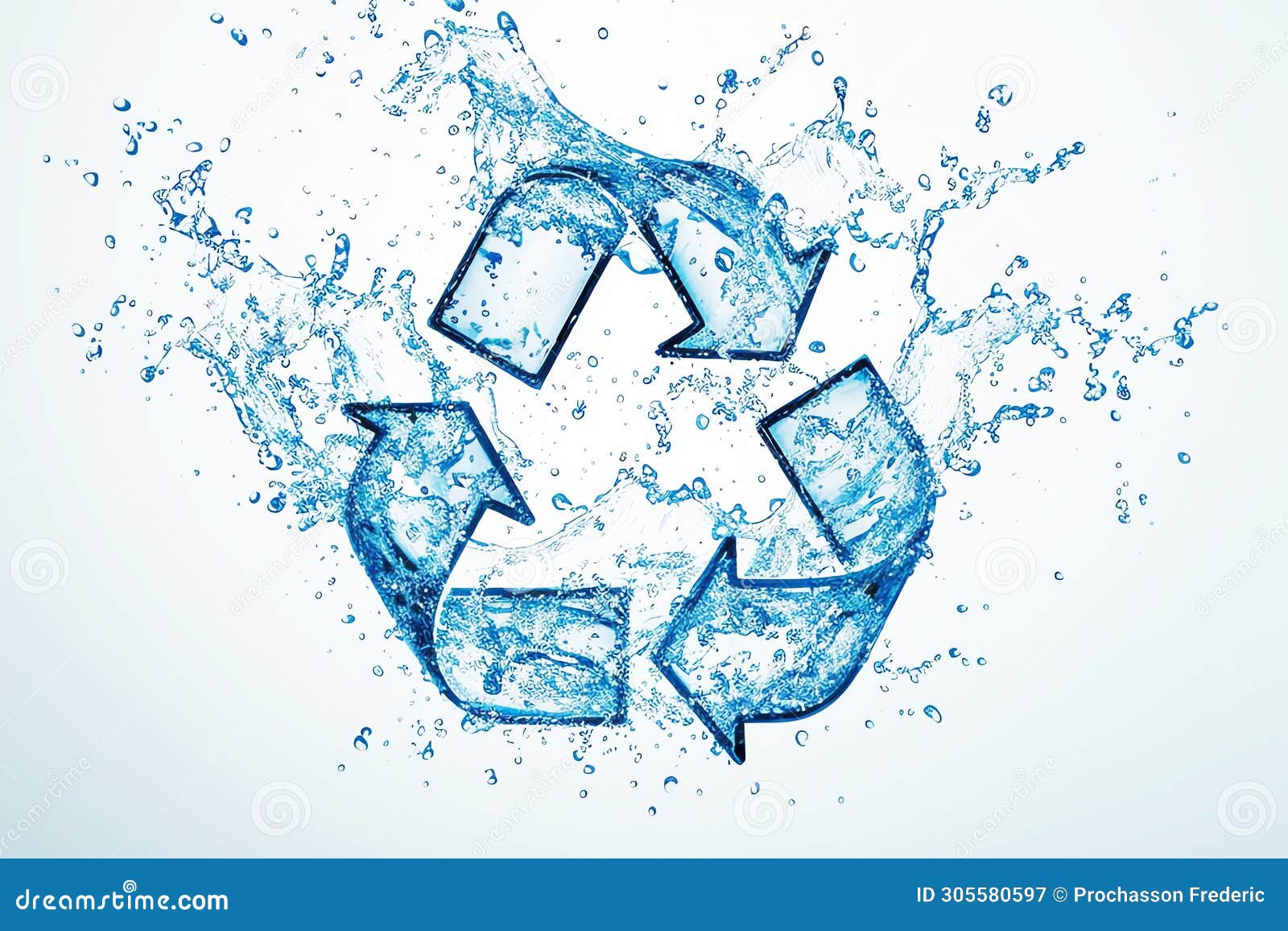Recycling Water Sign on White, AI Generated Stock Illustration ...