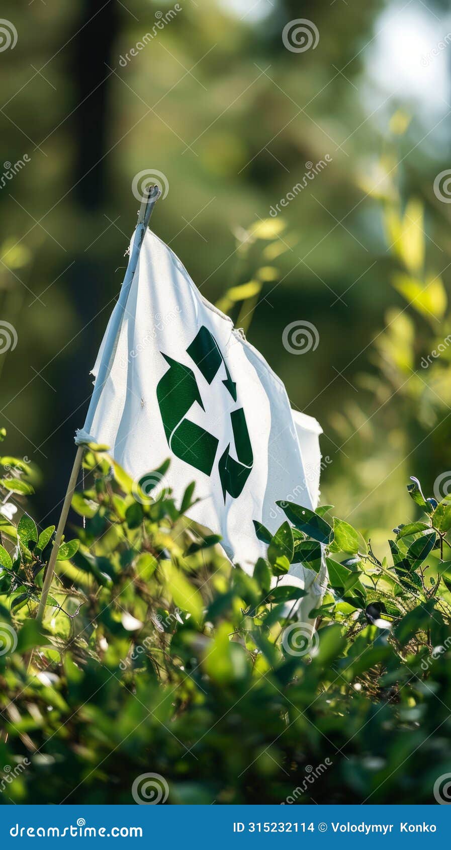 Recycling White Flag - Symbolizes Commitment To Environmental ...