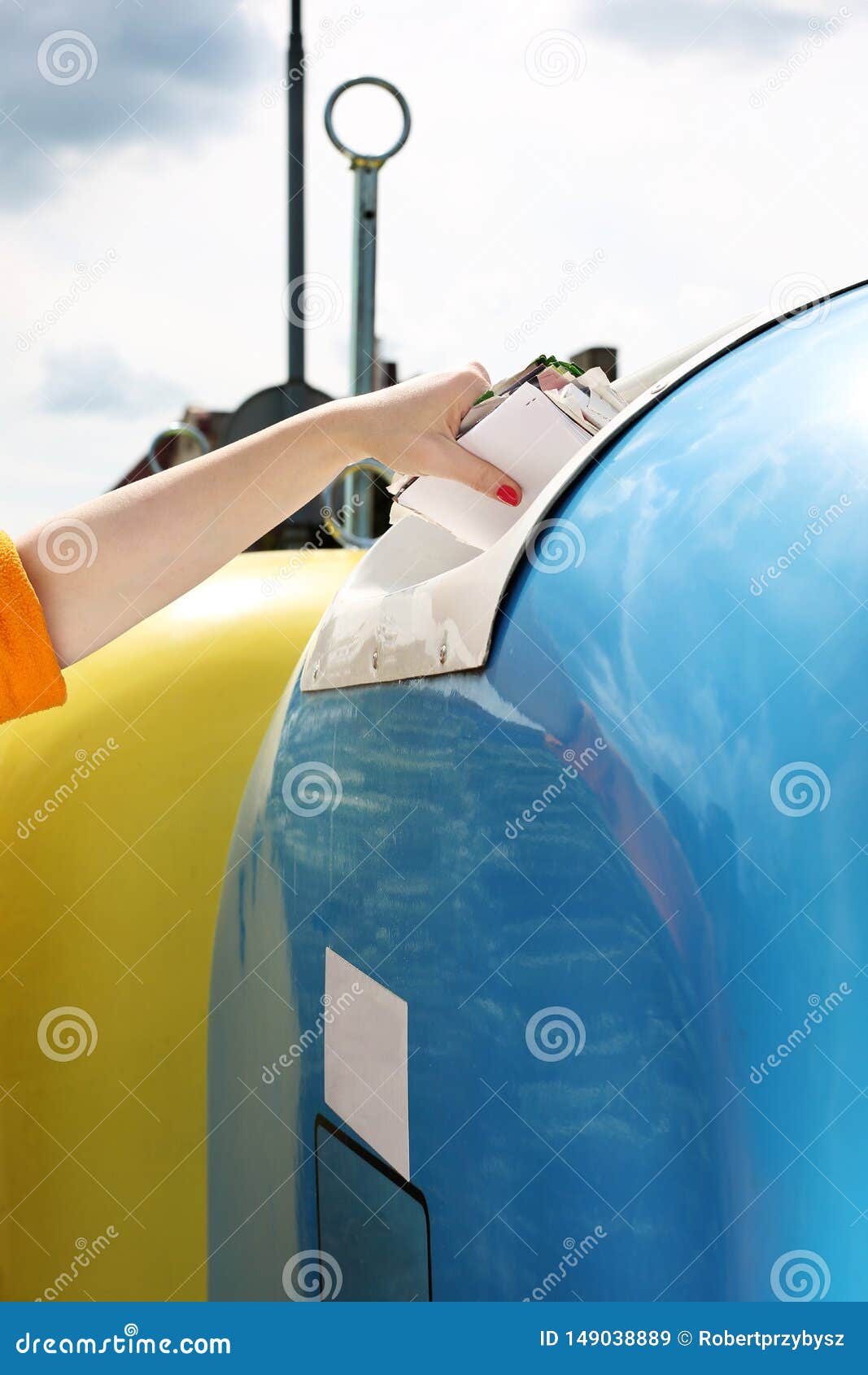 Waste Sorting, Segregation of Garbage into a Container Stock Image ...