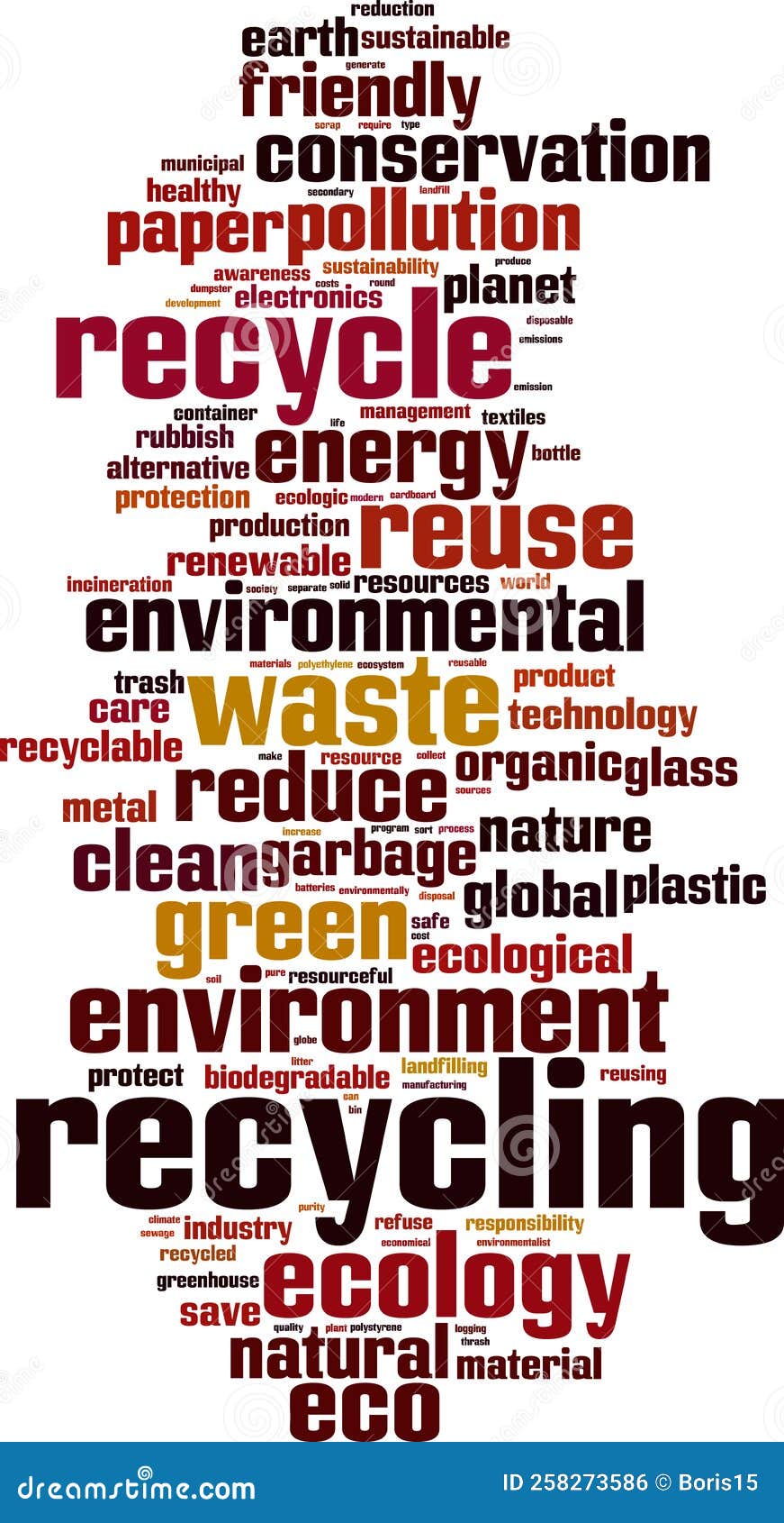 Recycling word cloud stock vector. Illustration of alternative - 258273586