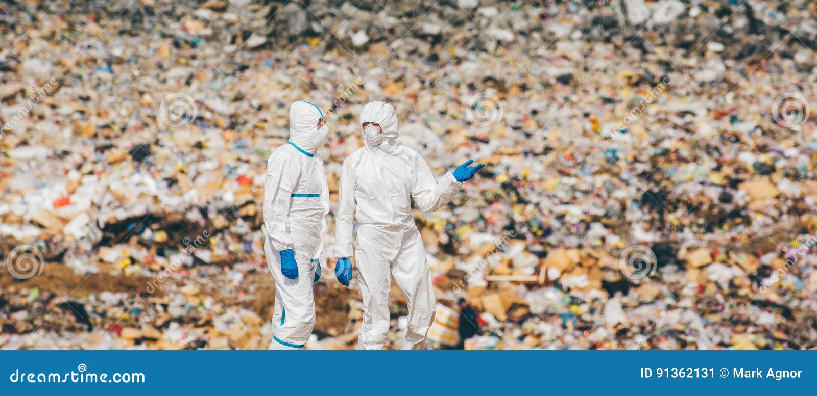 Recycling Workers Researching on the Landfill Stock Image - Image of ...
