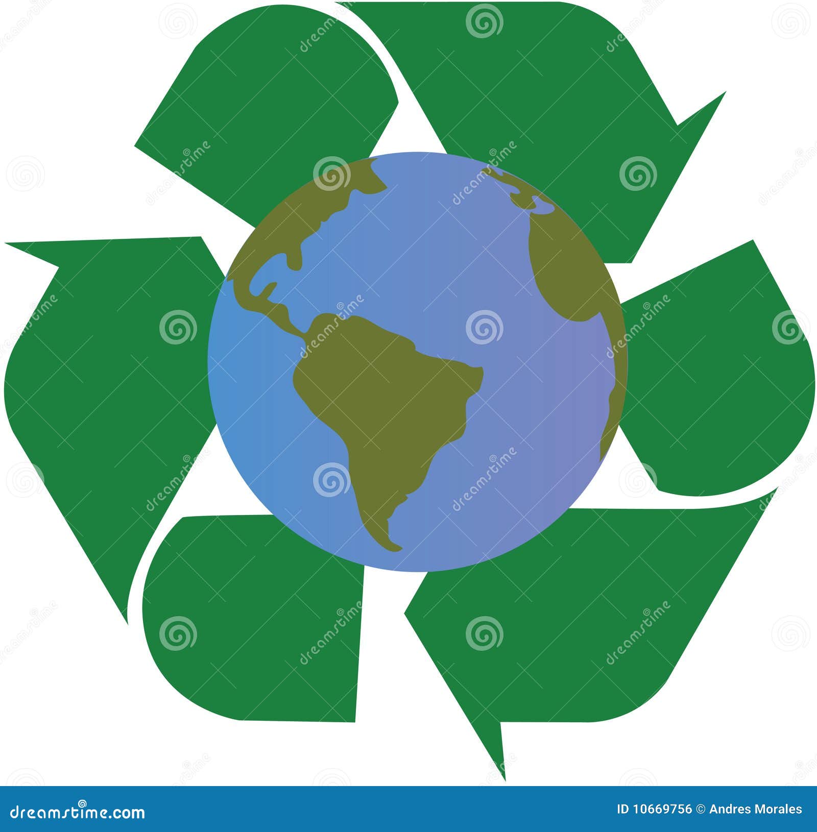 Recycling the world stock vector. Illustration of world - 10669756