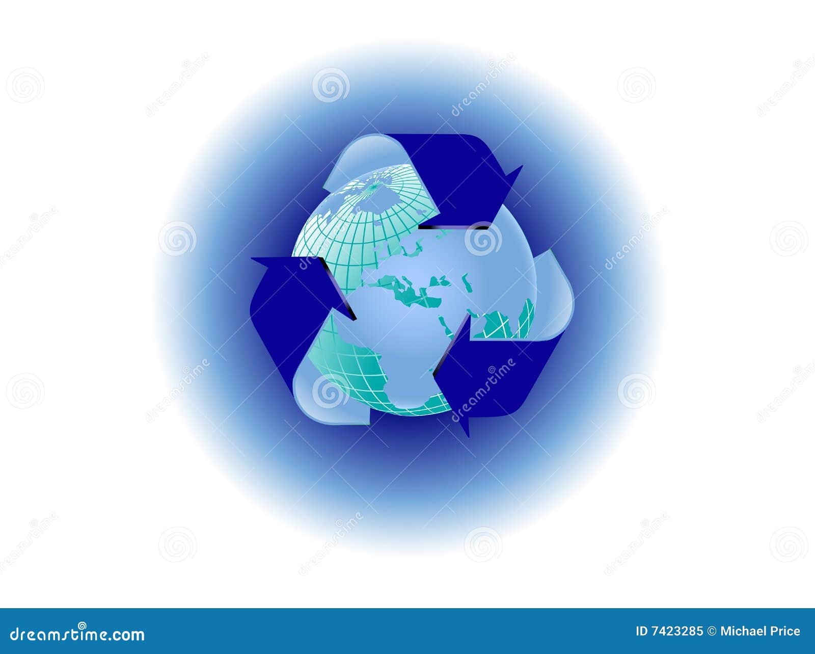 Recycling World Map stock vector. Illustration of blue - 7423285