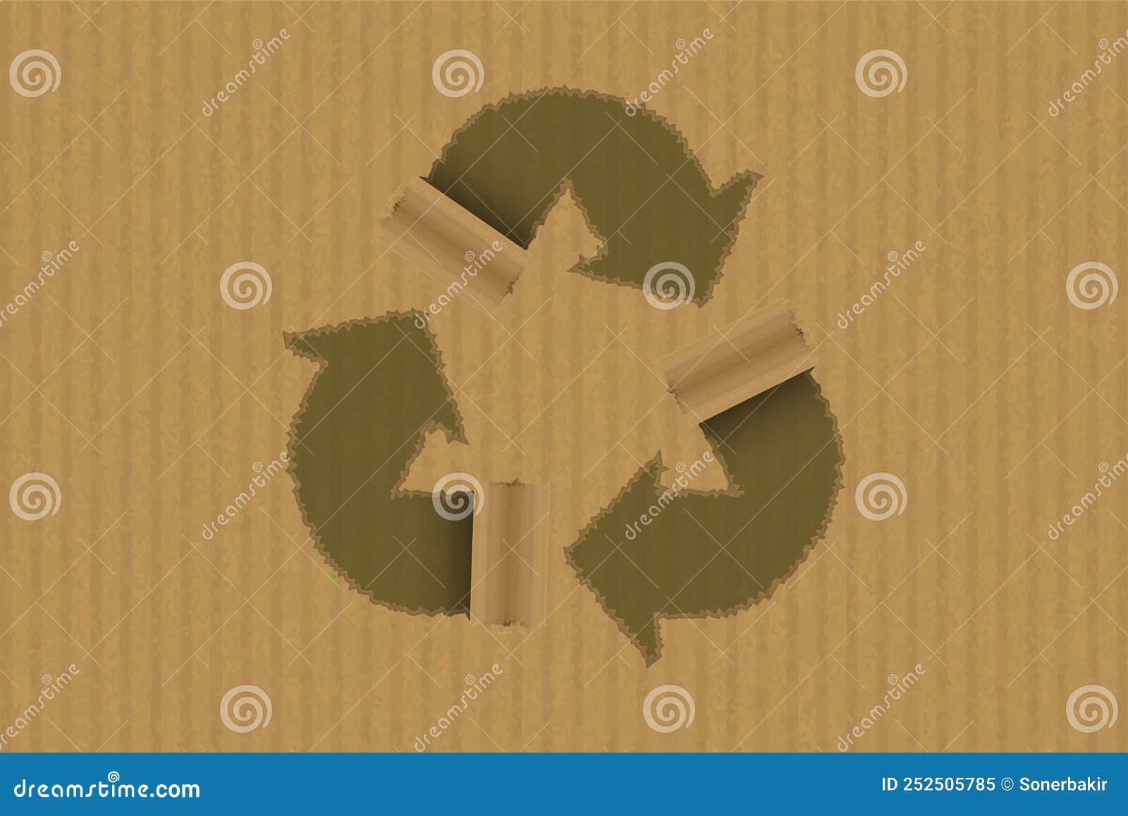 Recyling Symbol on Teared Cardboard. Awareness of World Environment ...