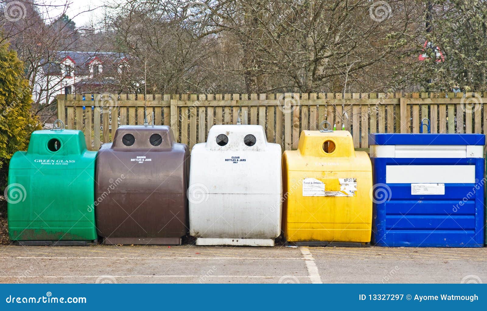 Recyling Waste into Seperate Containers. Stock Image - Image of ...