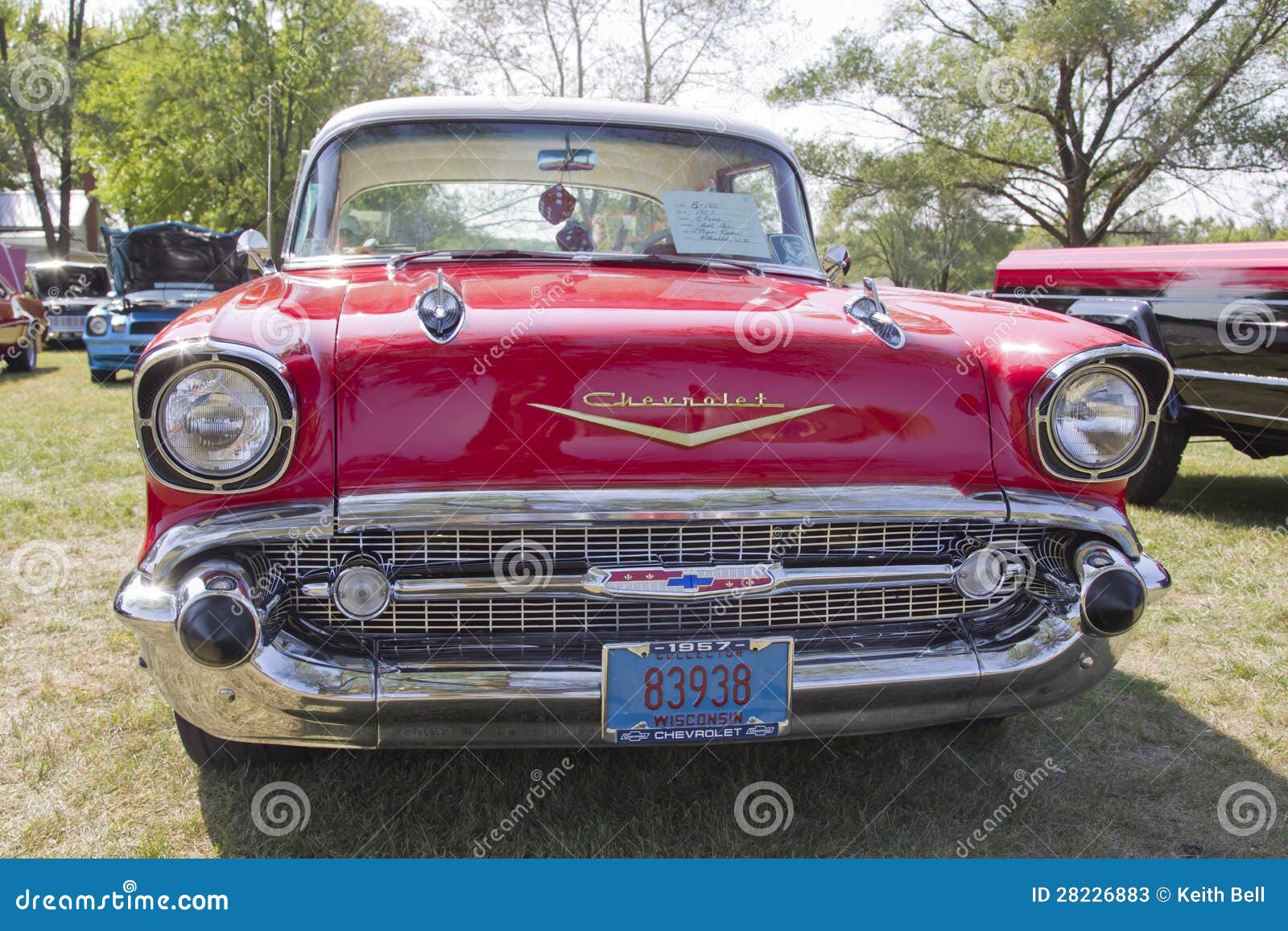 Red 1957 Chevy Bel Air Grill View Editorial Stock Photo - Image of ...
