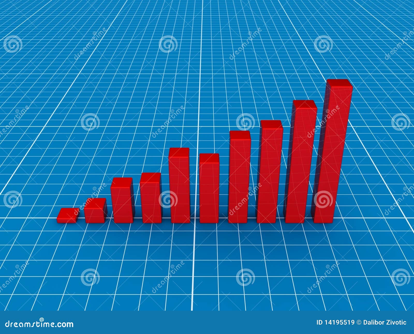 Red 3d chart stock illustration. Illustration of comparative - 14195519