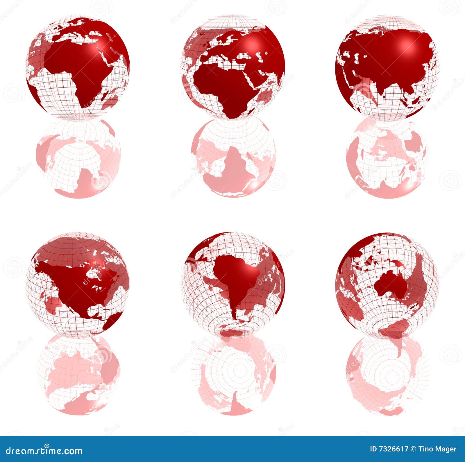 Red 3d globe stock illustration. Illustration of dimensional - 7326617