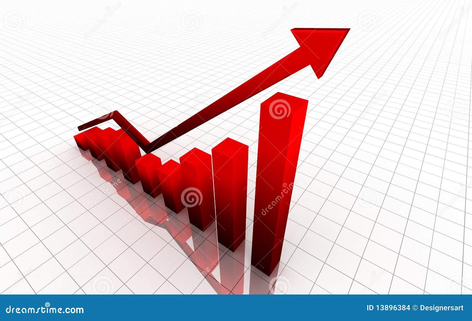 Red 3d graph stock illustration. Illustration of achievement - 13896384