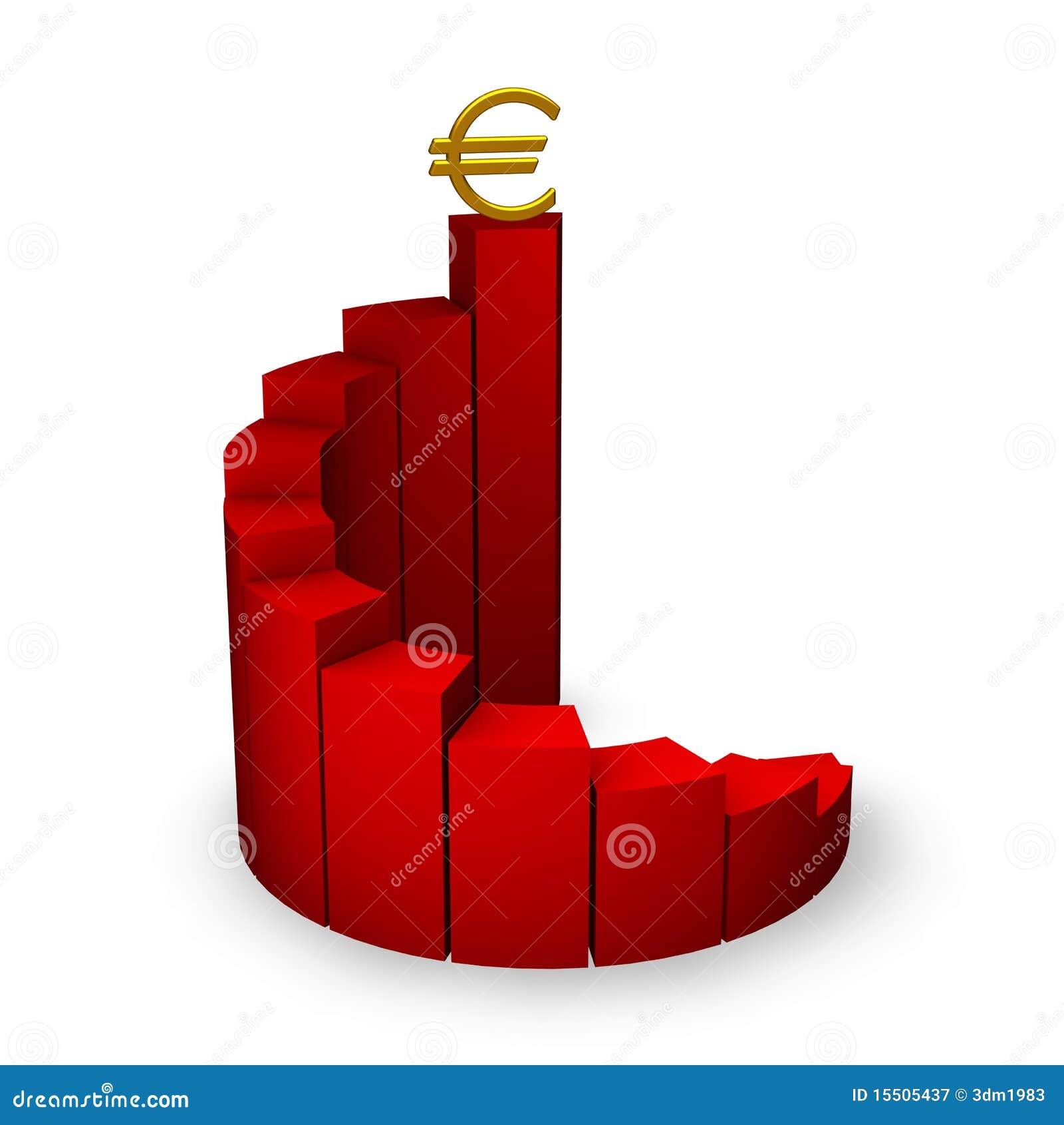 Red 3d Graph with Euro on Top Stock Illustration - Illustration of ...