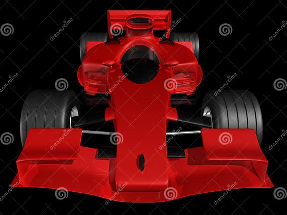 Red 3D Race Car Front View on Black Background Stock Illustration ...