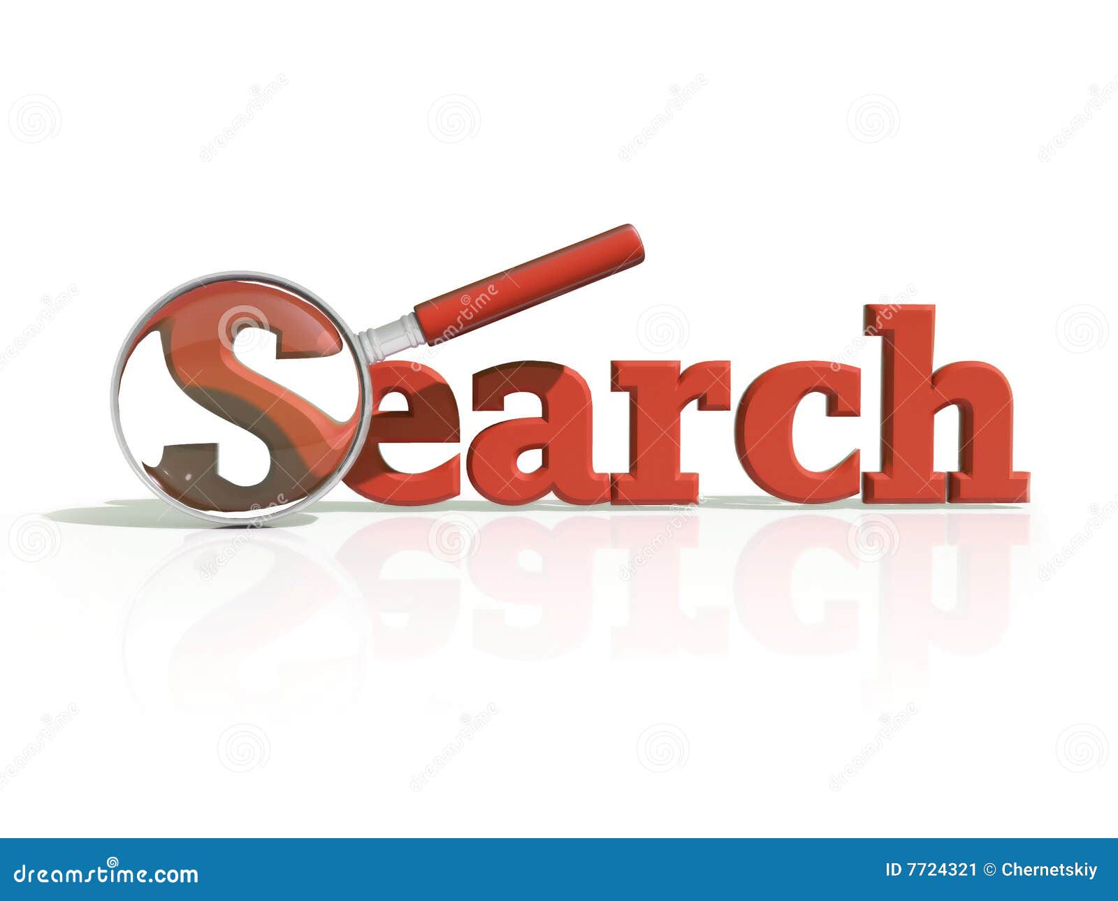 Red 3D search icon stock illustration. Illustration of sign - 7724321