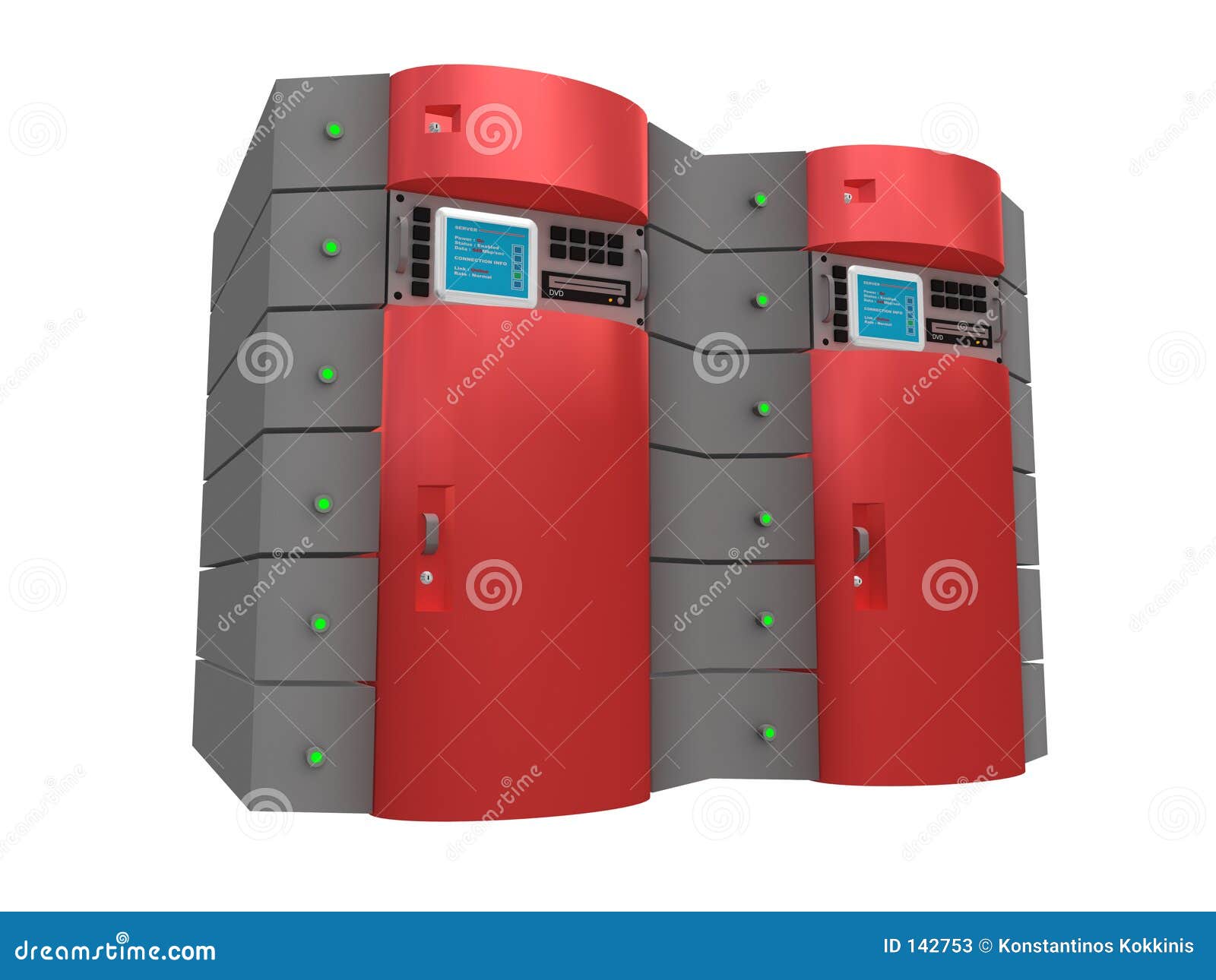 Red 3d server stock illustration. Illustration of server - 142753