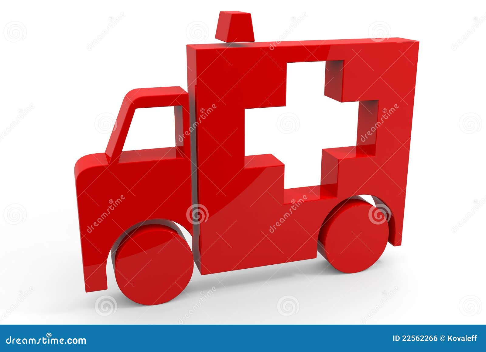 Red 3d sign of ambulance. stock illustration. Illustration of illness ...