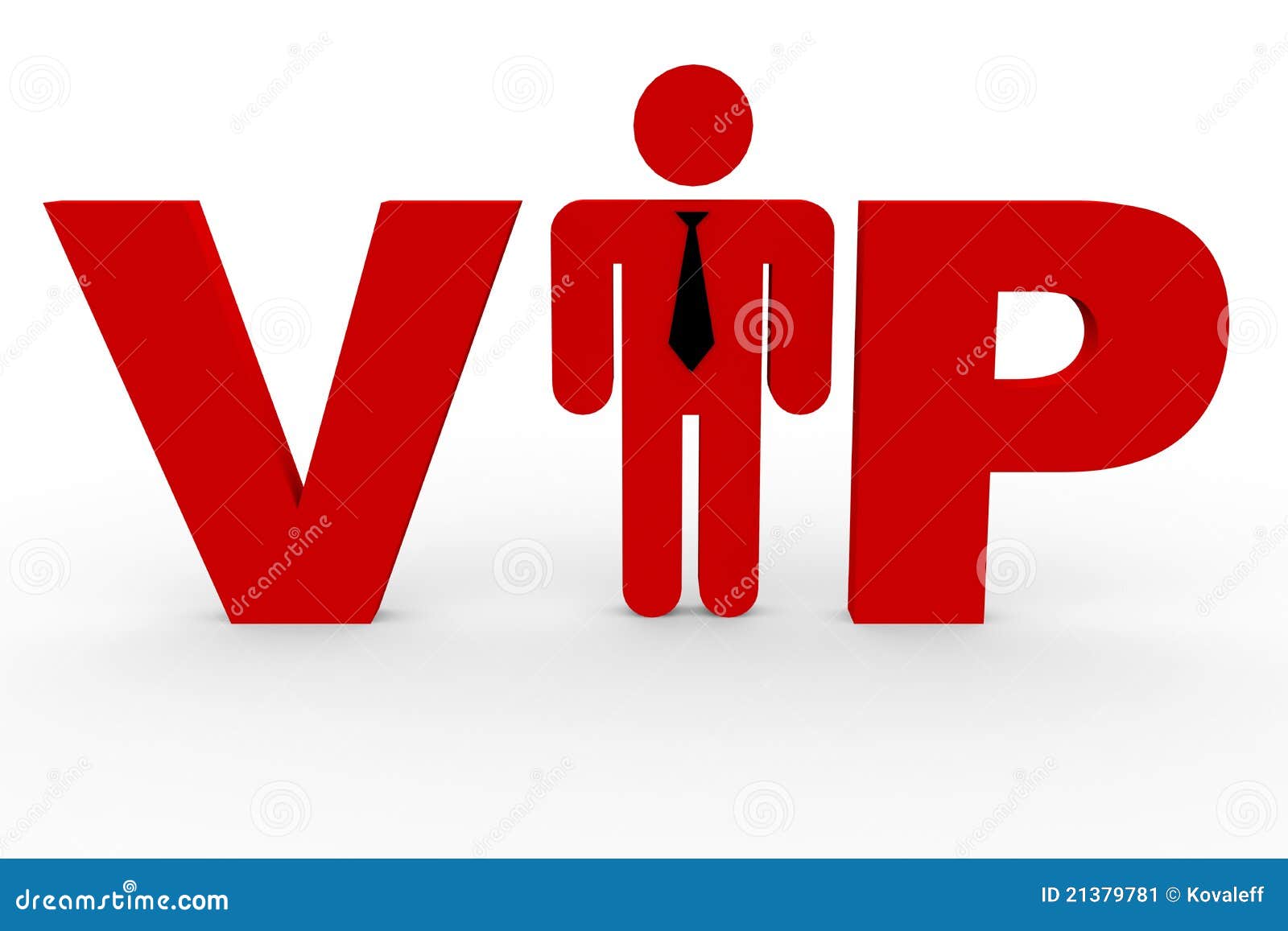 Red 3D Text VIP. Man Replacing I Letter Stock Illustration ...