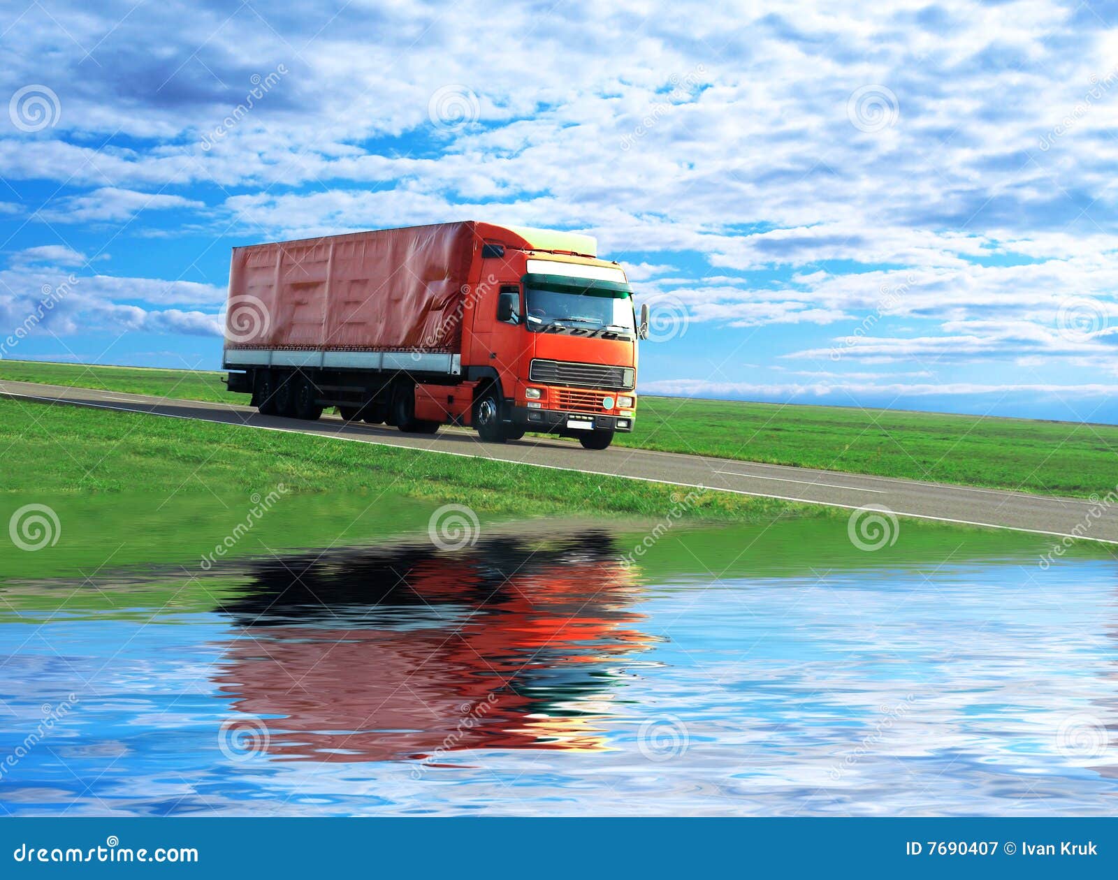 Red stock image. Image of cargo, trailer, logistic, fresh - 7690407