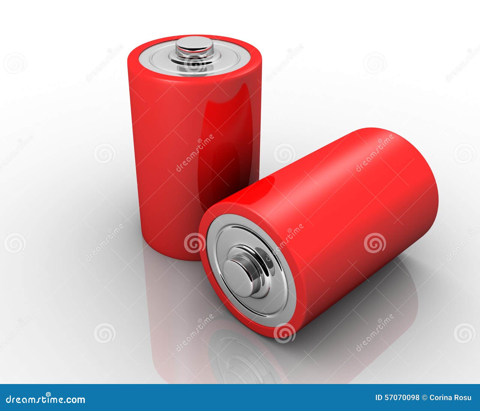 Red AA batteries in a row stock illustration. Illustration of industry ...