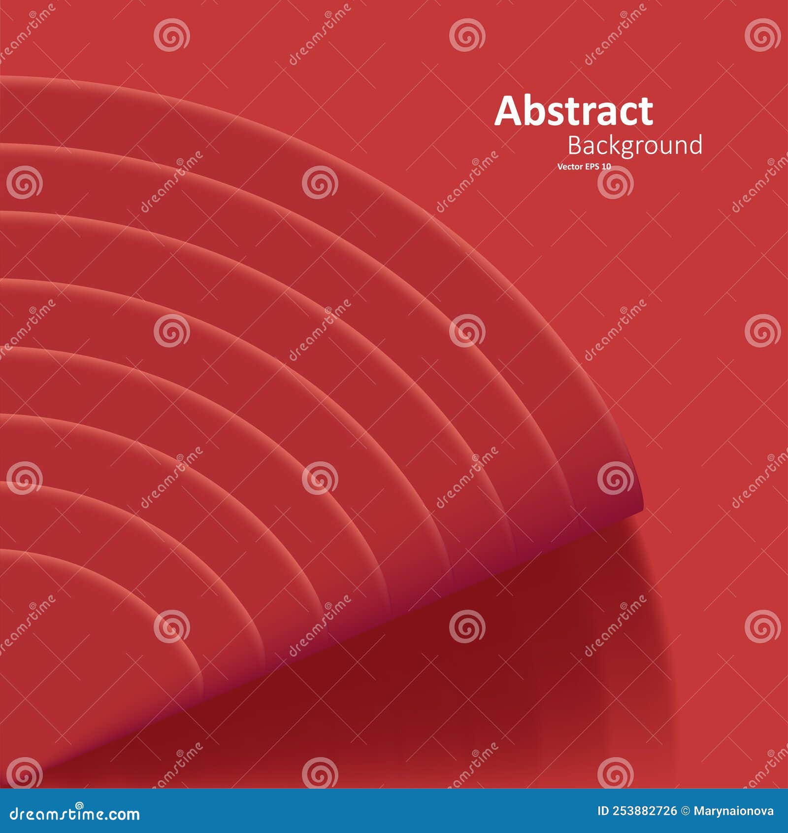 Red Abstract Background with 3d Striped Circle Fold Stock Vector ...