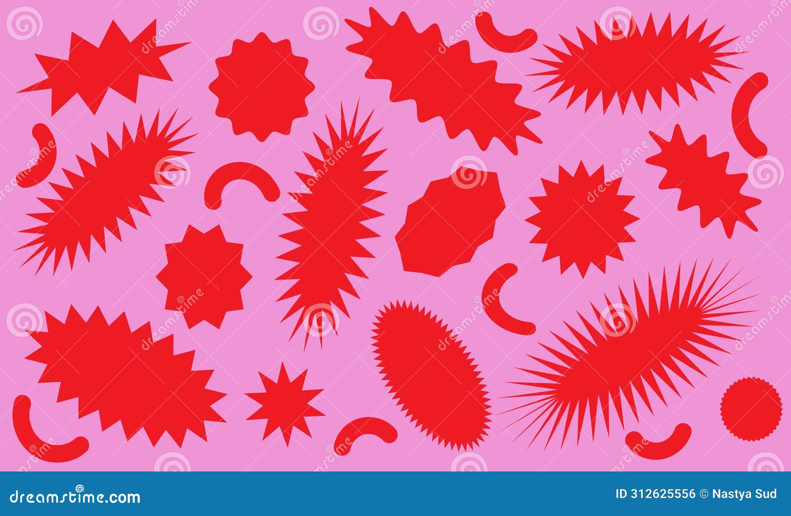 Red Abstract Background with Exploding Shape. Retro Backdrop with ...