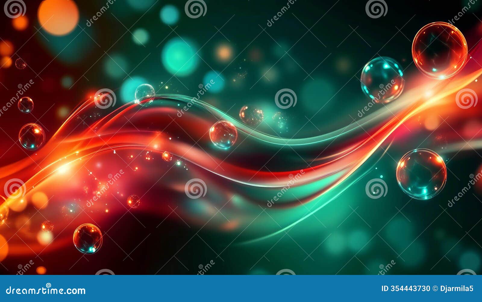 Red Abstract Background with Glowing Lights and Bubbles, Glowing Light ...