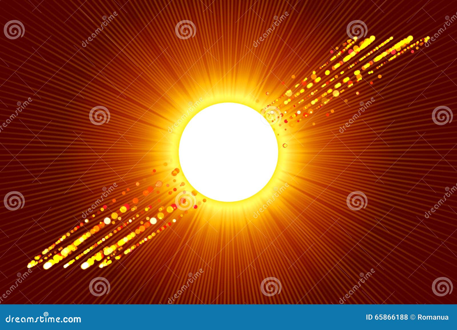 Red Abstract Background, Ray and Gold Particle Stock Illustration ...