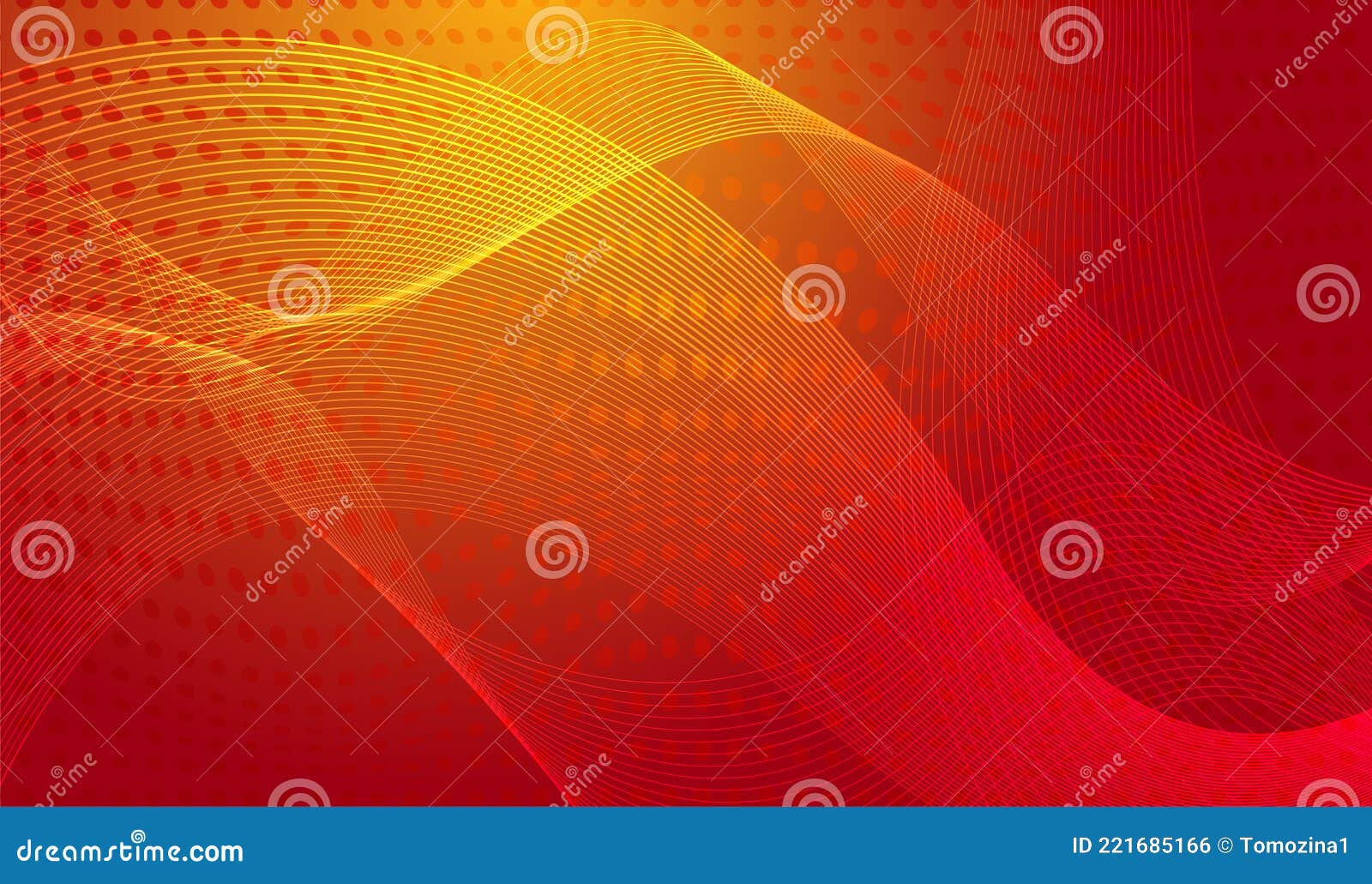 Red Abstract Banner with Wavy Lines and Dots Stock Illustration ...