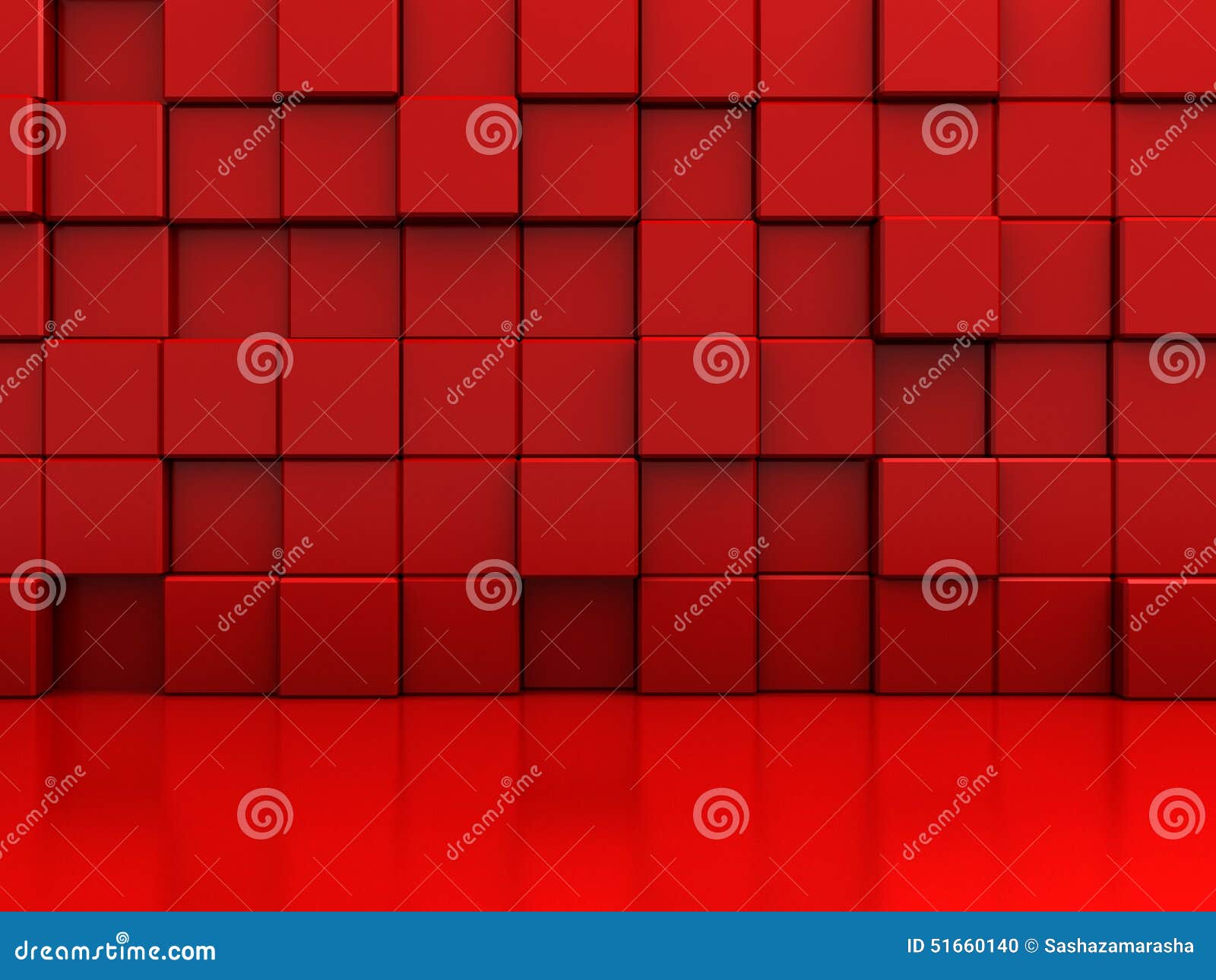 Red Abstract Blocks Wall Background Stock Illustration - Illustration ...