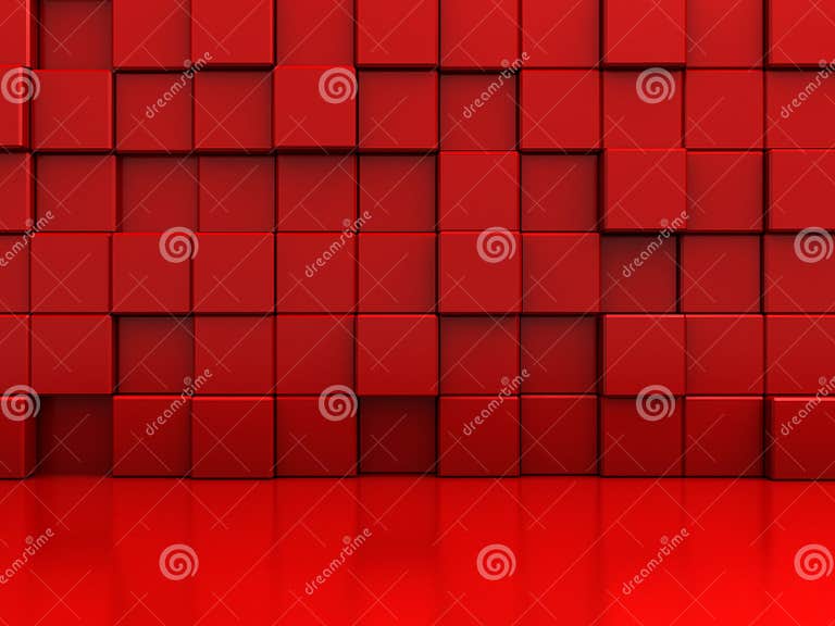 Red Abstract Blocks Wall Background Stock Illustration - Illustration ...
