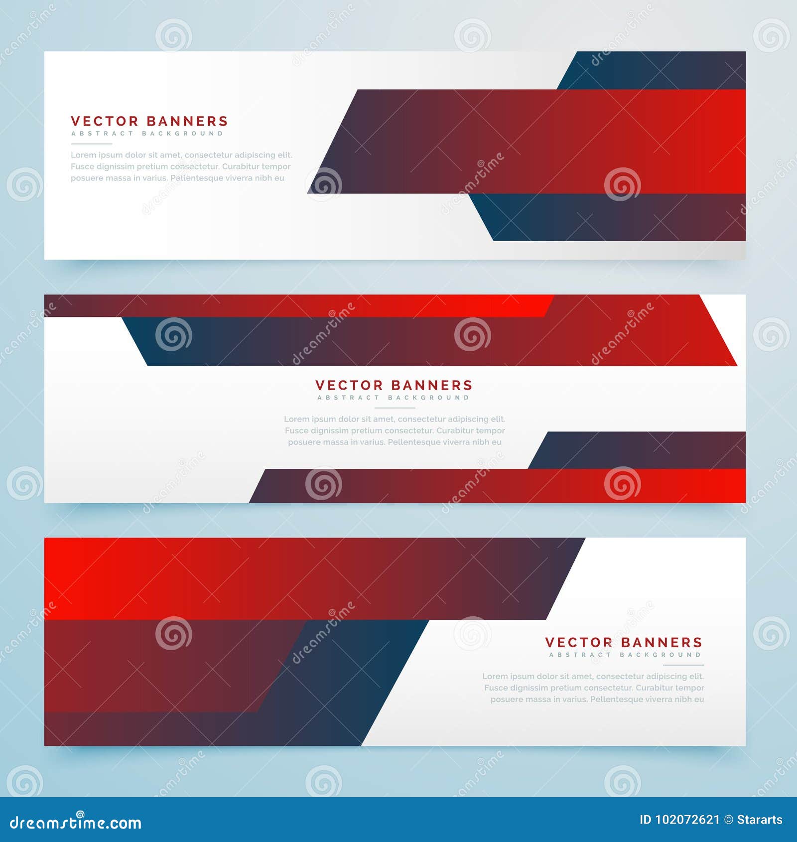 Red Abstract Business Banners Vector Template Set Stock Vector ...