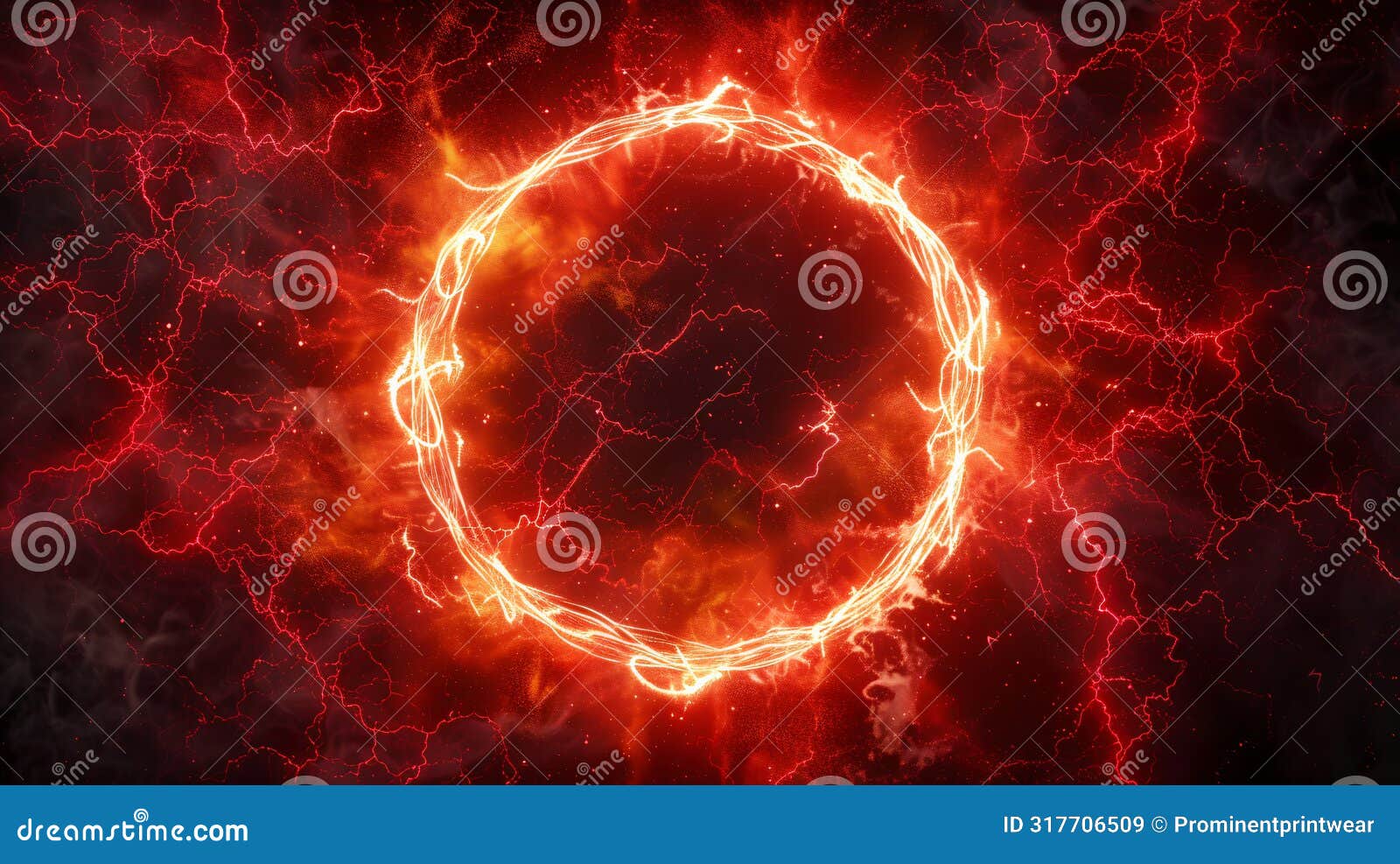 Red Abstract Circle Plasma Lightning Particle Effect Stock Illustration ...