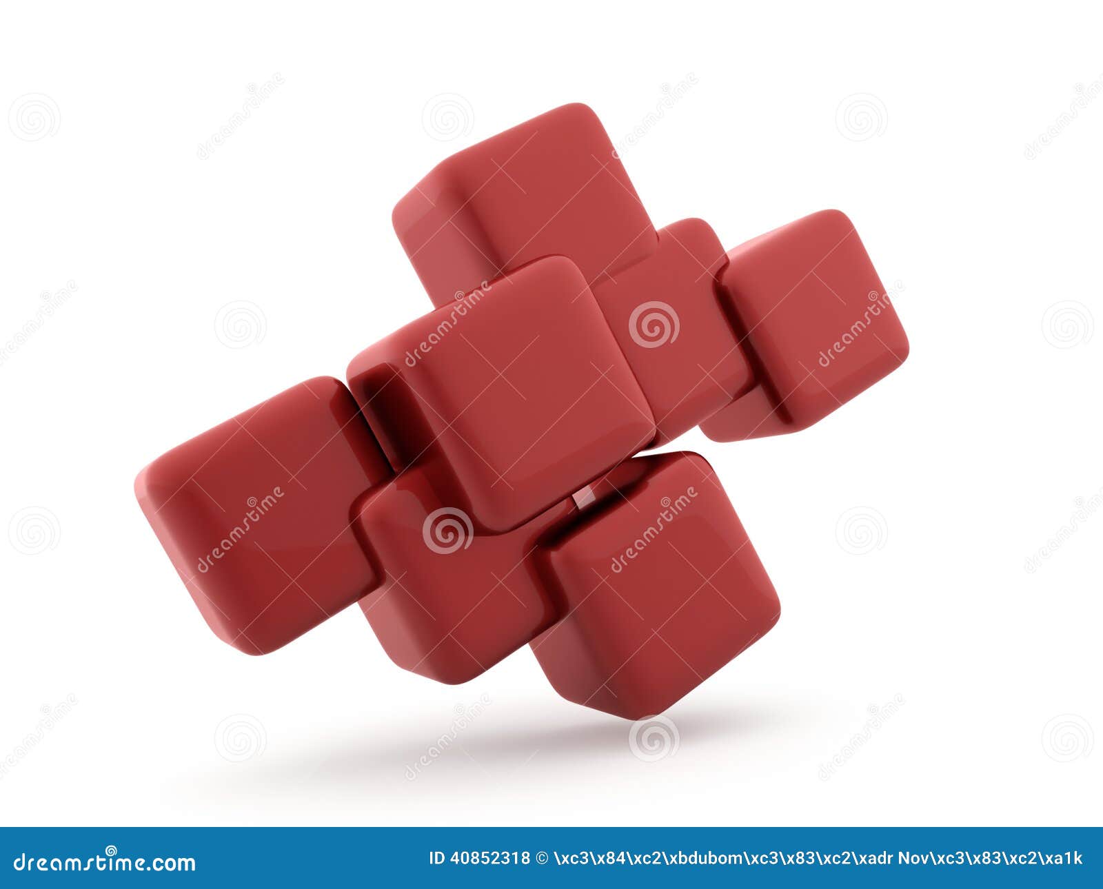 Red Abstract Cubes Background Isolated Stock Illustration ...