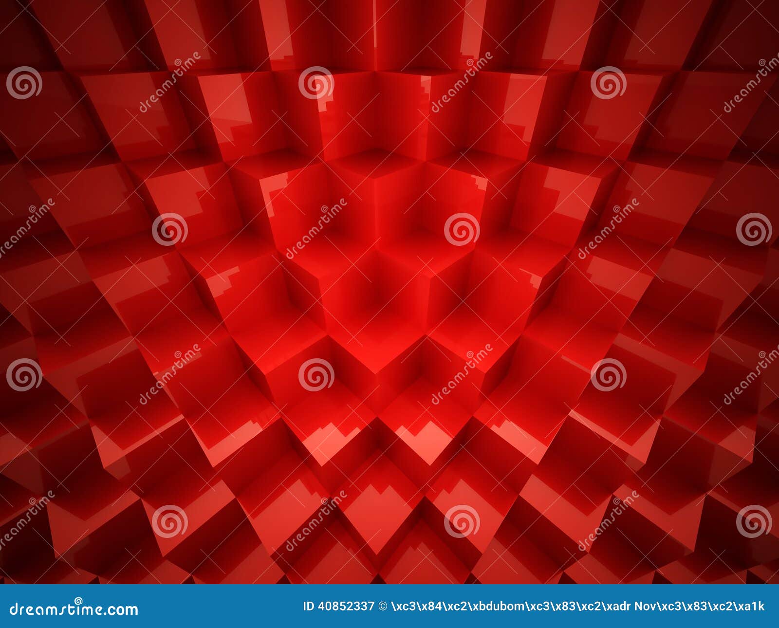 Red Abstract Cubes Background Stock Illustration - Illustration of ...