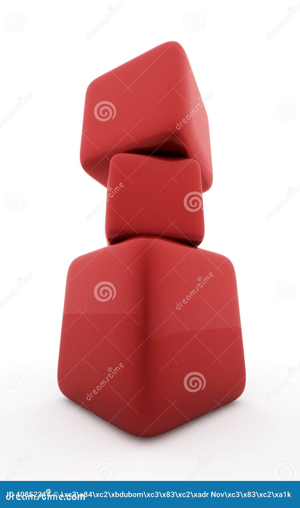 Red Abstract Cubes Isolated on White Stock Illustration - Illustration ...