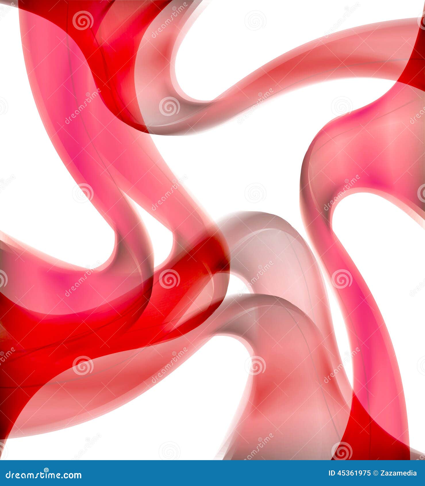 Red Abstract Curve Shapes on the White Background Stock Illustration ...