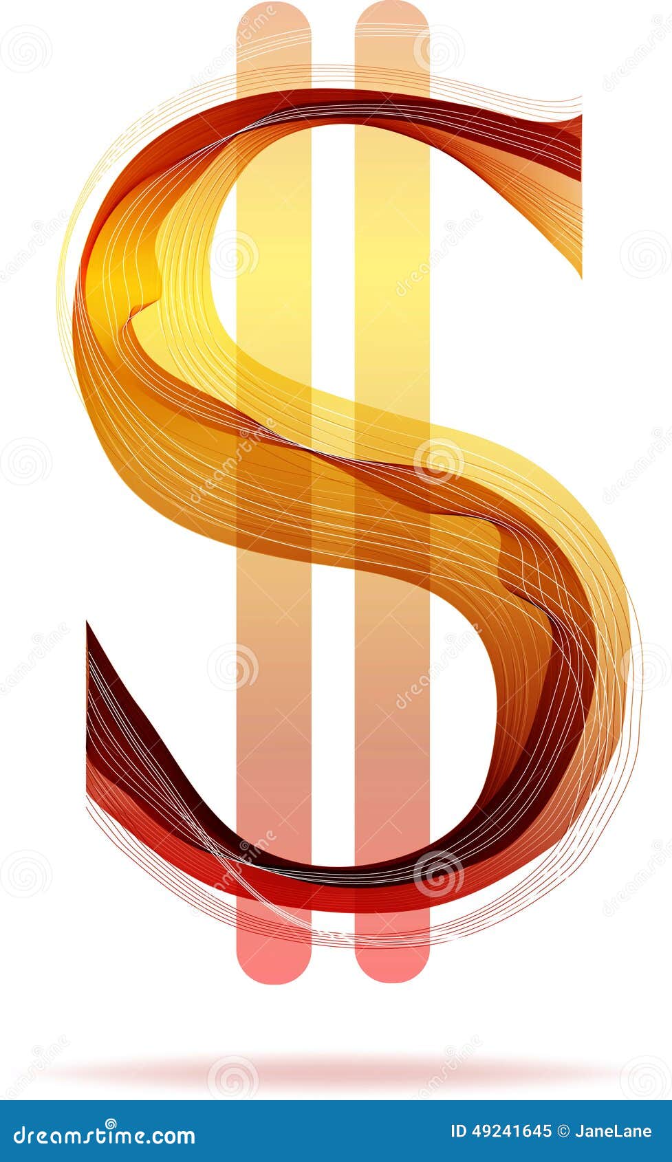 Red abstract Dollar sign stock vector. Illustration of economic - 49241645