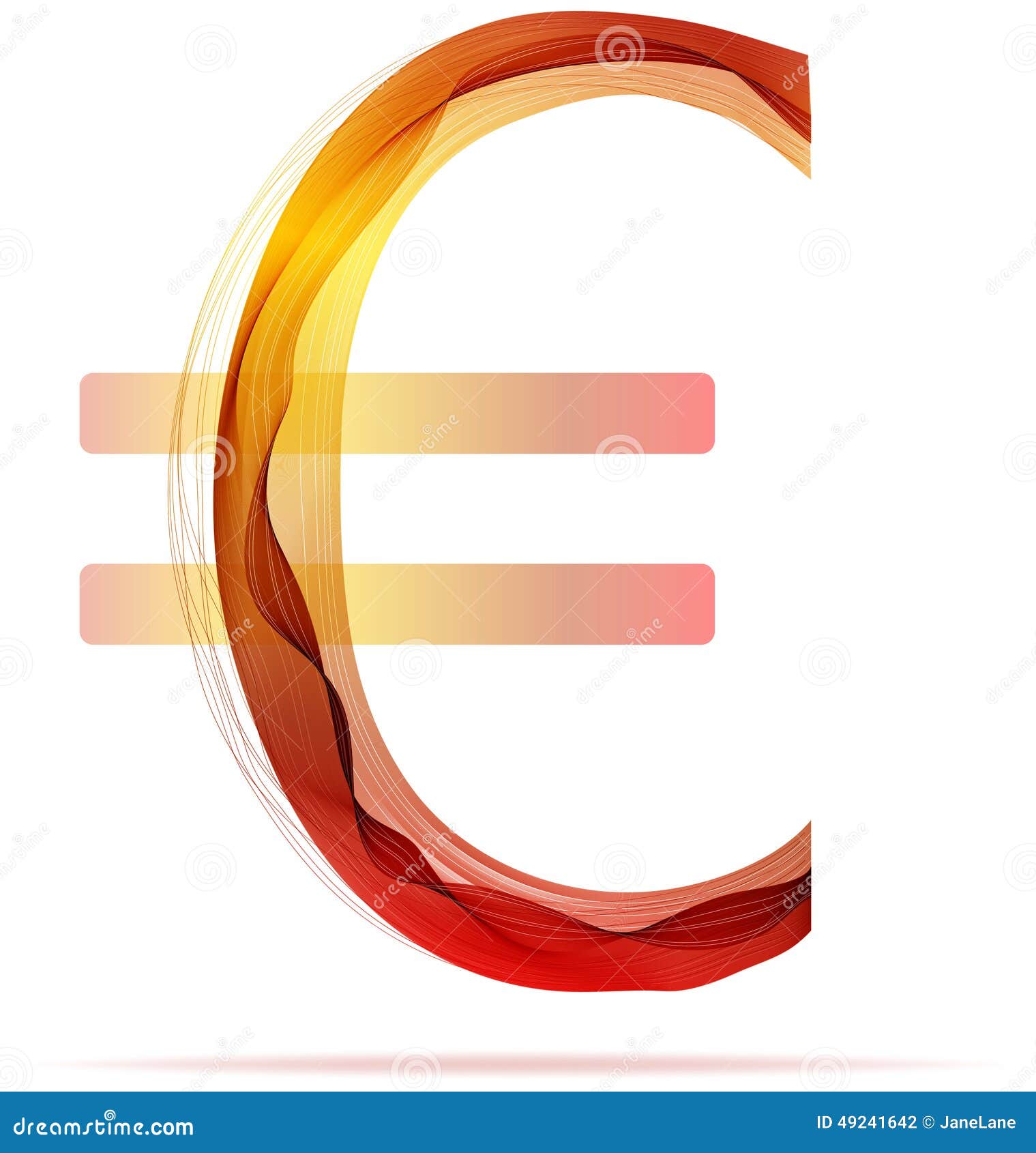 Red abstract Euro sign stock vector. Illustration of savings - 49241642