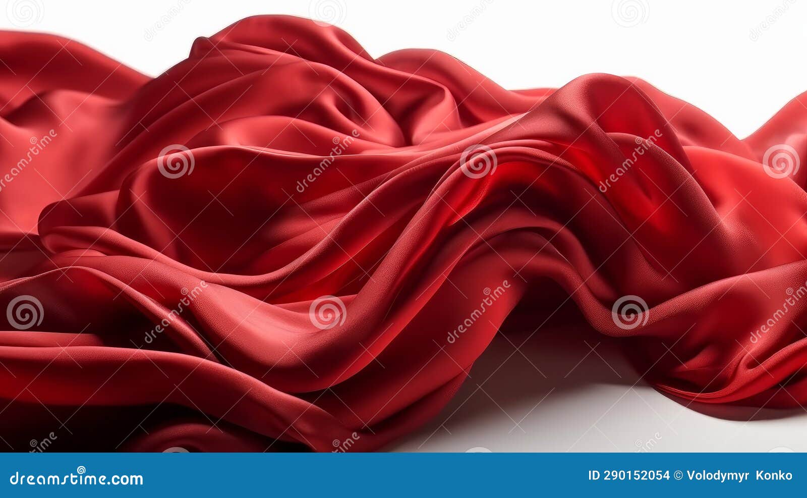 Red Abstract Fabric in Motion on White Background. Generative Ai Stock ...