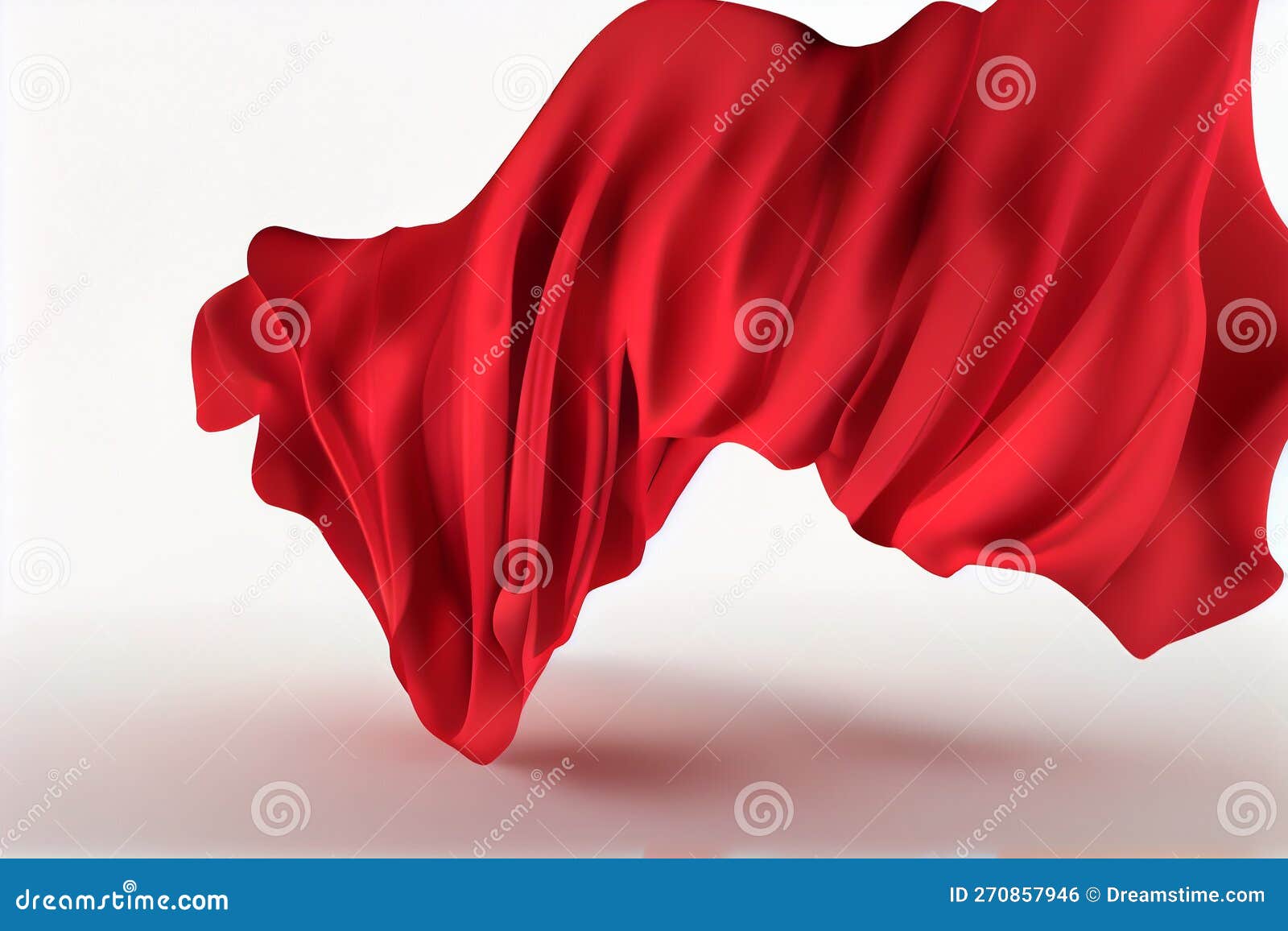 Red Abstract Fabric in Motion on White Background. Stock Illustration ...