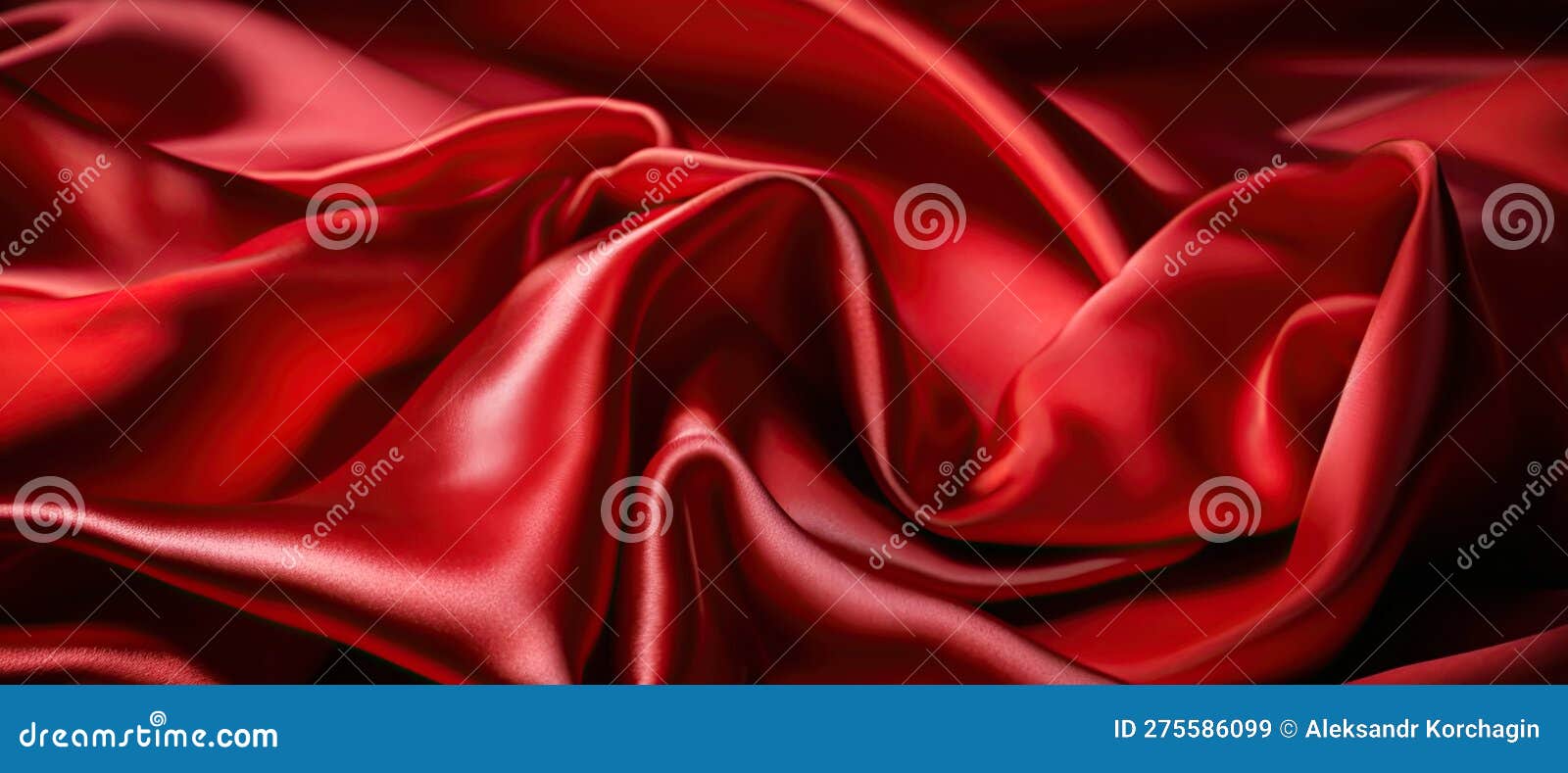 Red Abstract Fabric Silk Background with Wave Texture of Satin Textile ...