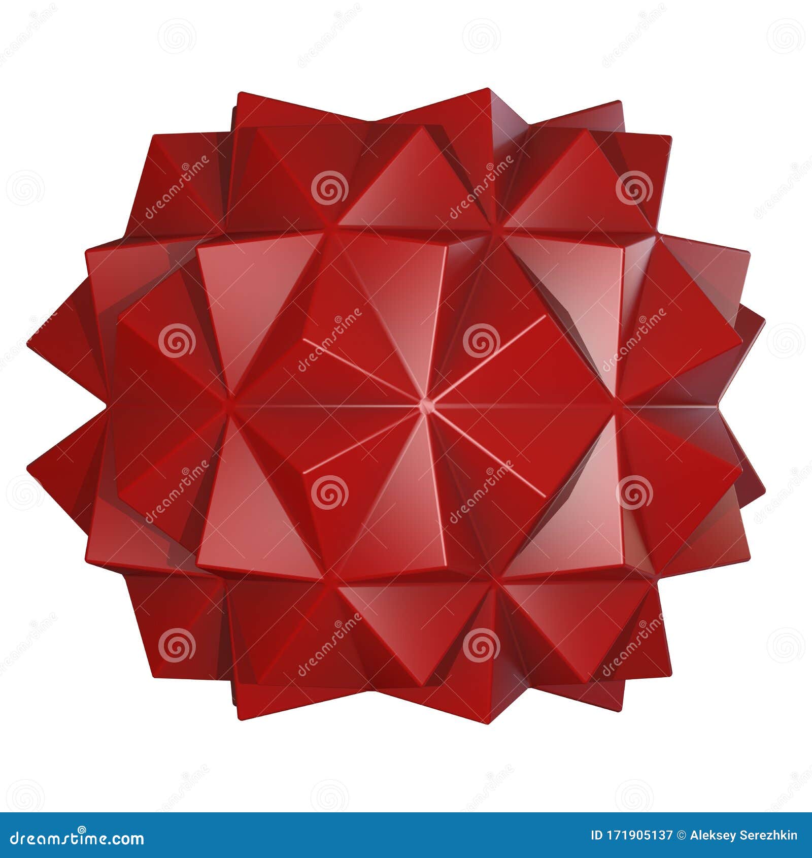 Red Abstract Figure of Pyramids on a White Background. Isolate Stock ...