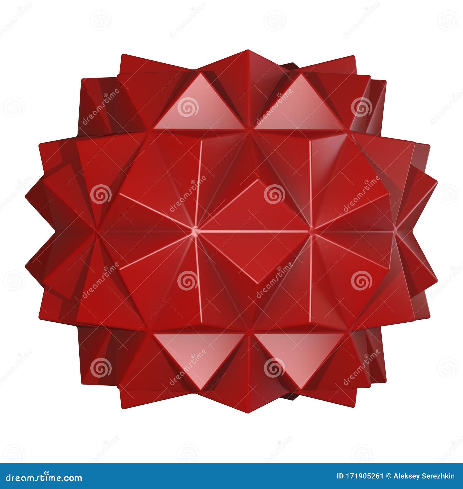 Red Abstract Figure of Pyramids on a White Background. Isolate Stock ...
