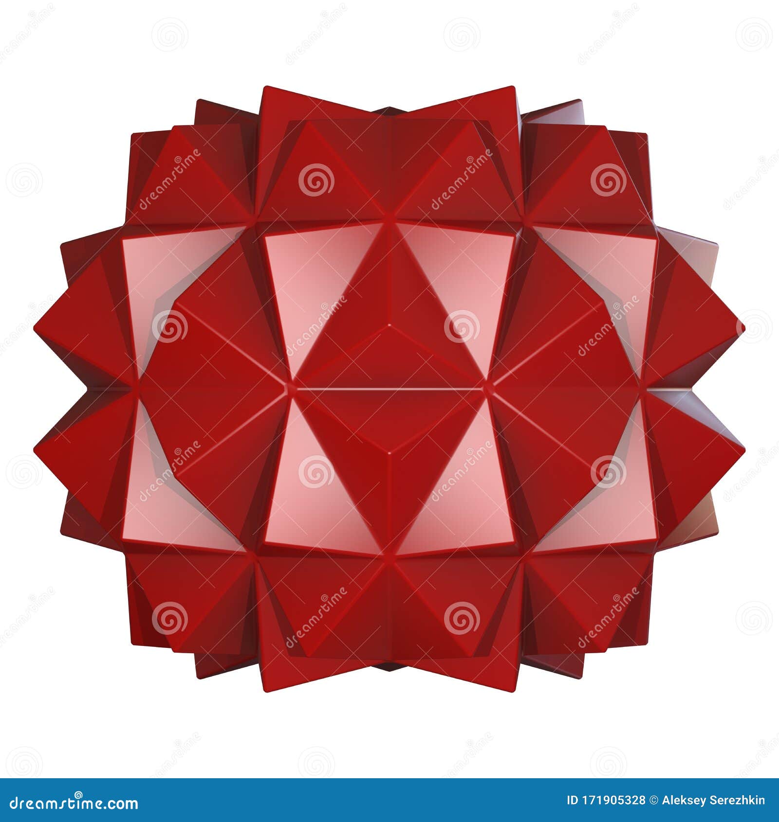 Red Abstract Figure of Pyramids on a White Background. Isolate Stock ...