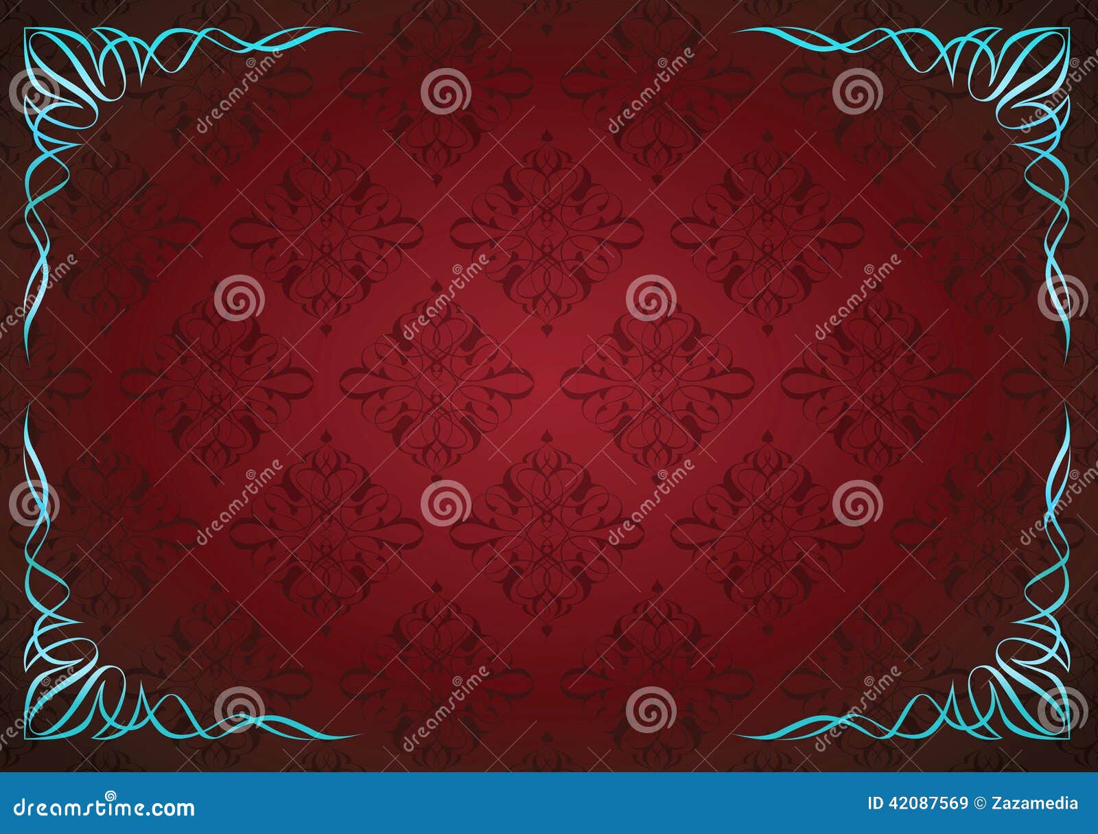 Red Abstract Floral Background with Corner Floral Stock Illustration ...