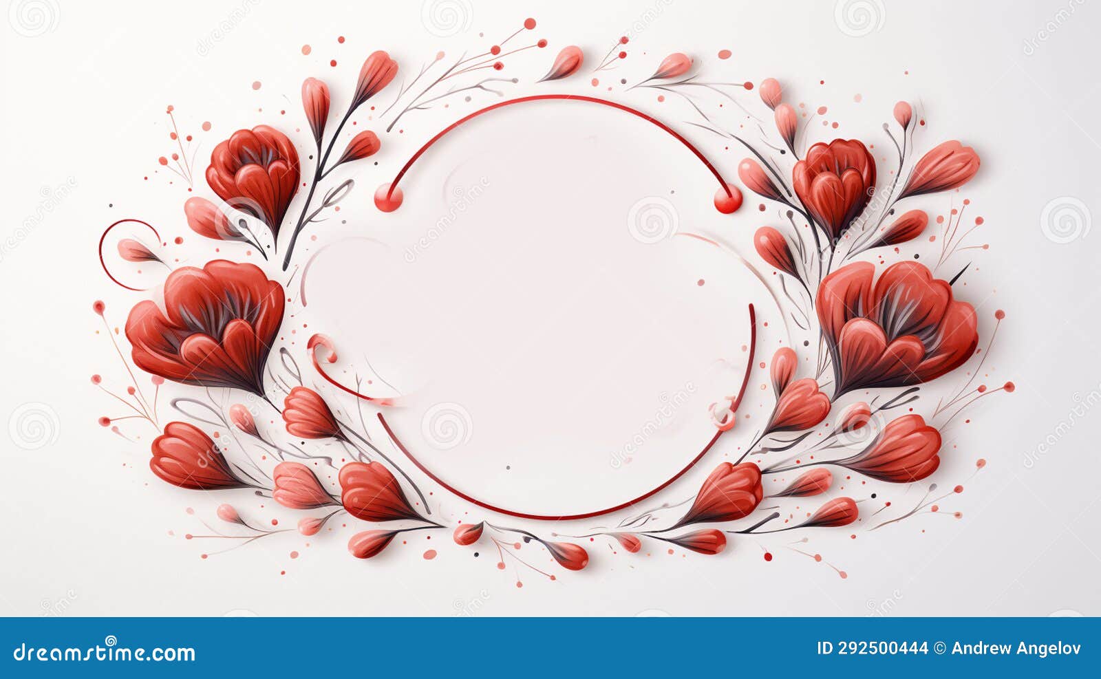 Red Abstract Floral Design Frame Stock Photo - Image of beautiful ...