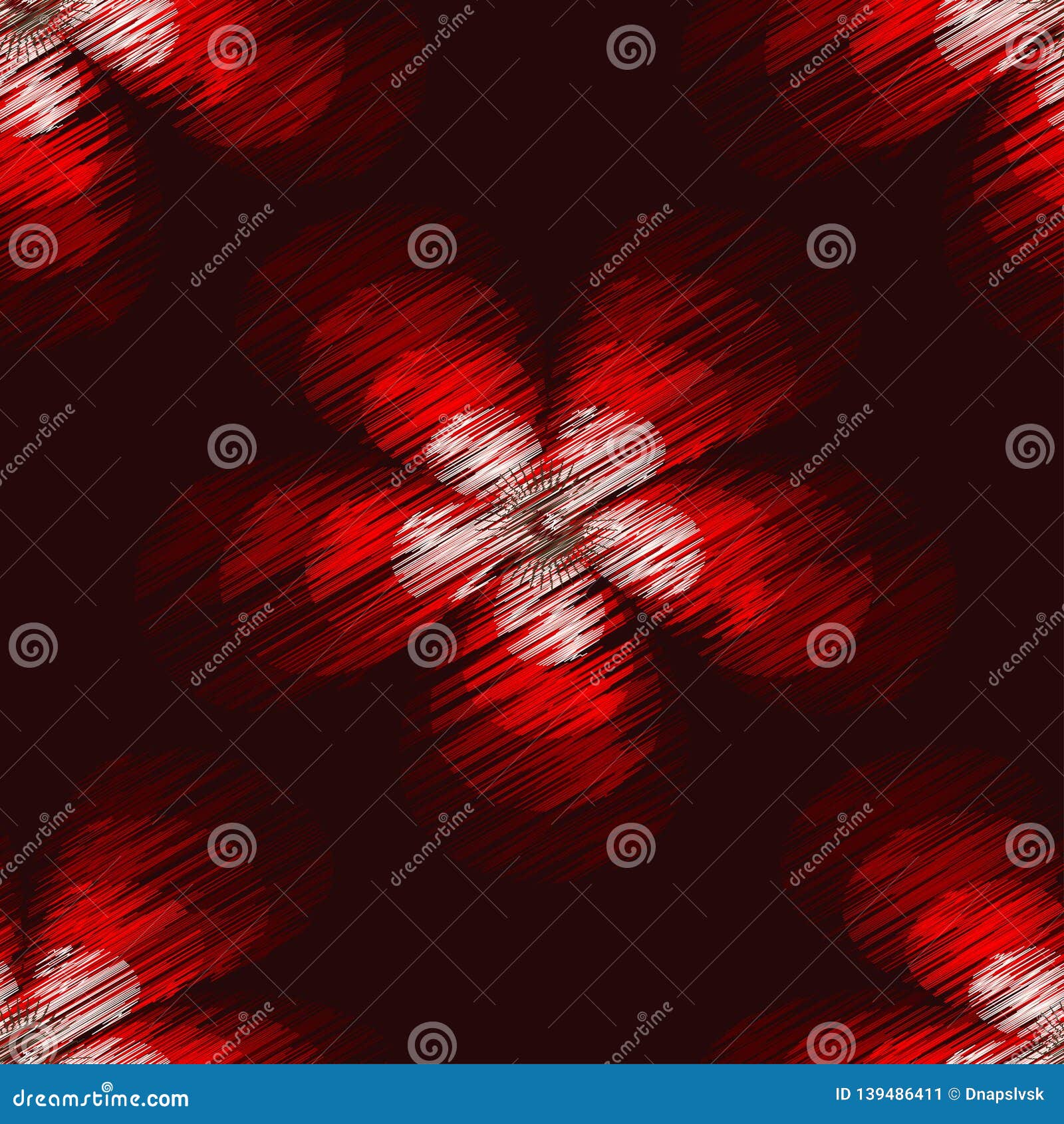 Red Abstract Flower with Linear Texture on a Dark Background Stock ...