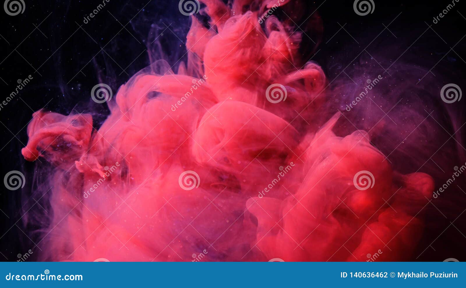 Red Abstract Glowing Falling Particles, Slow Motion, on Black ...