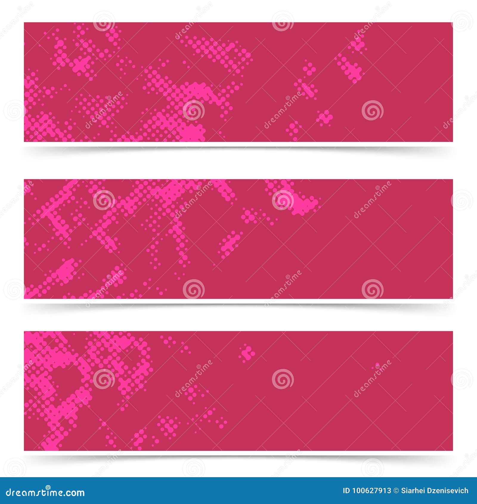 Red Abstract Halftone Dotted Vintage Style Comic Header Collection ...