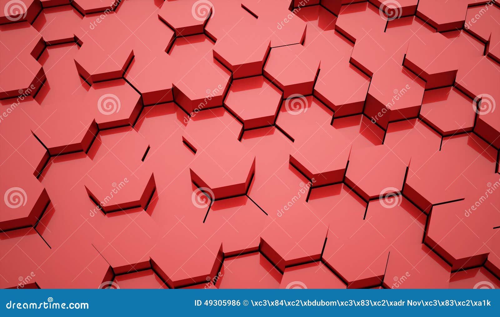 Red Abstract Hexagonal Tubes Stock Illustration - Illustration of ...