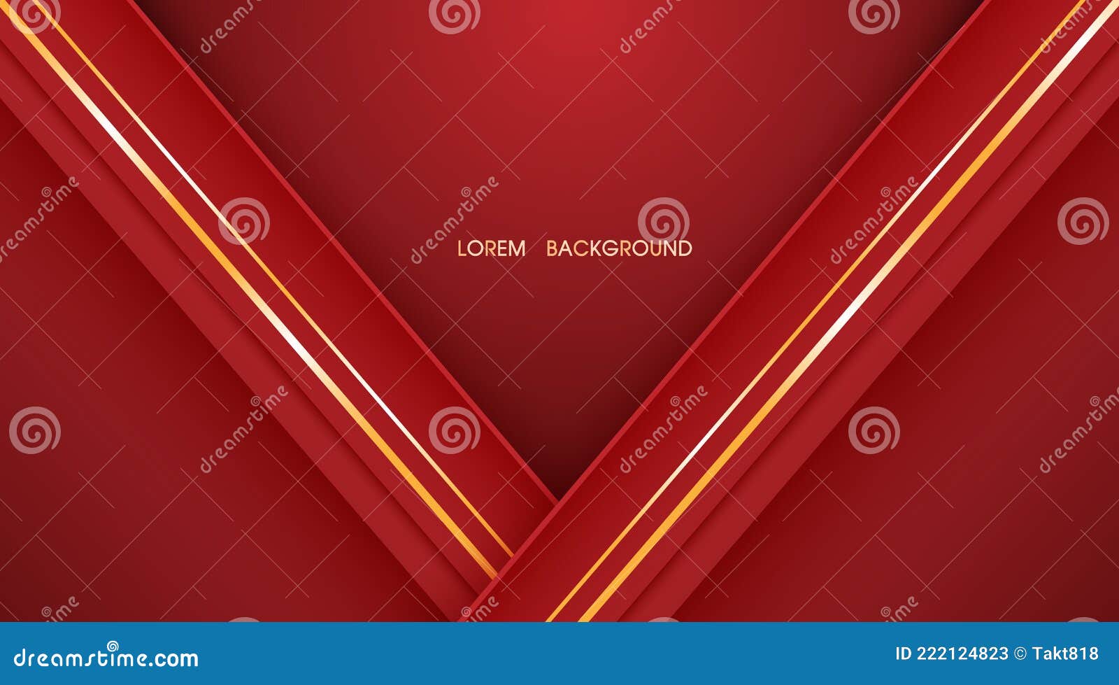 Red Abstract Layer Background and Golden Lines Stock Vector ...