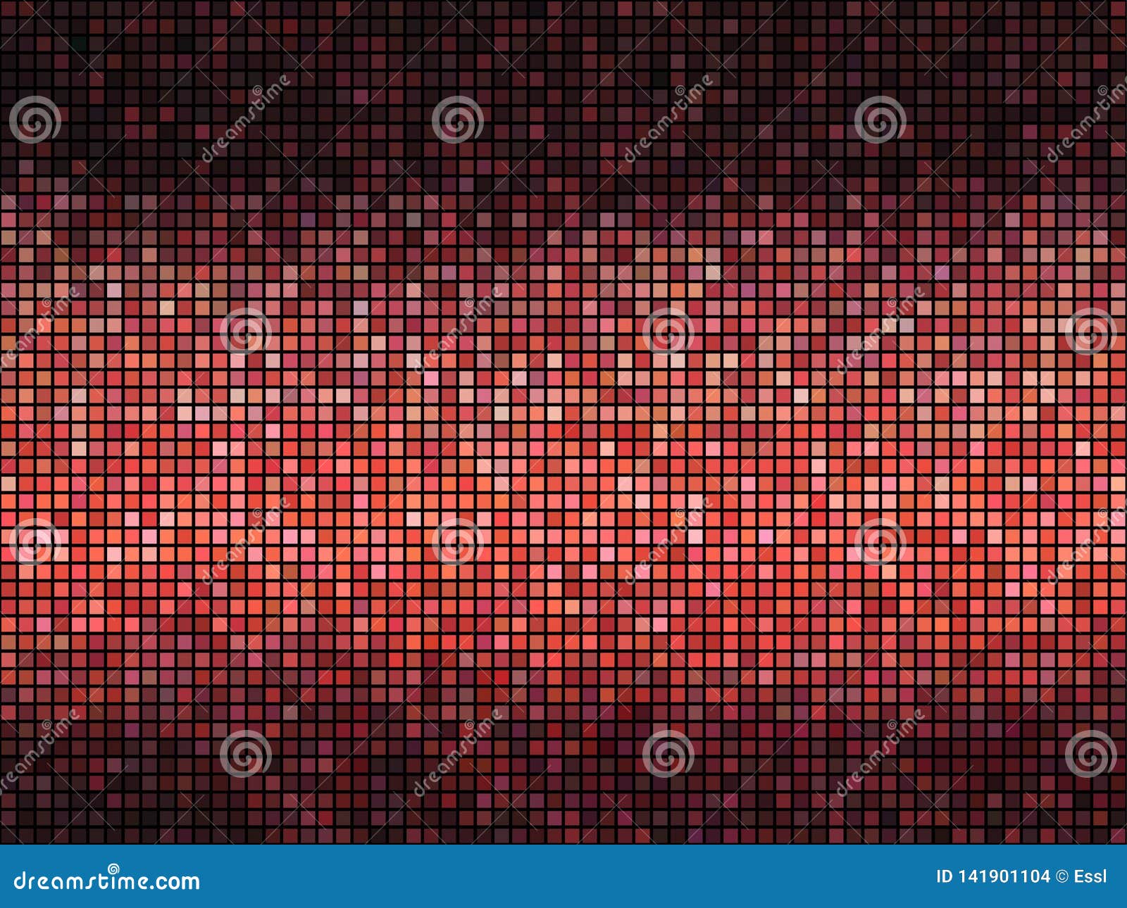 Red Abstract Lights Disco Background. Square Pixel Mosaic Stock ...